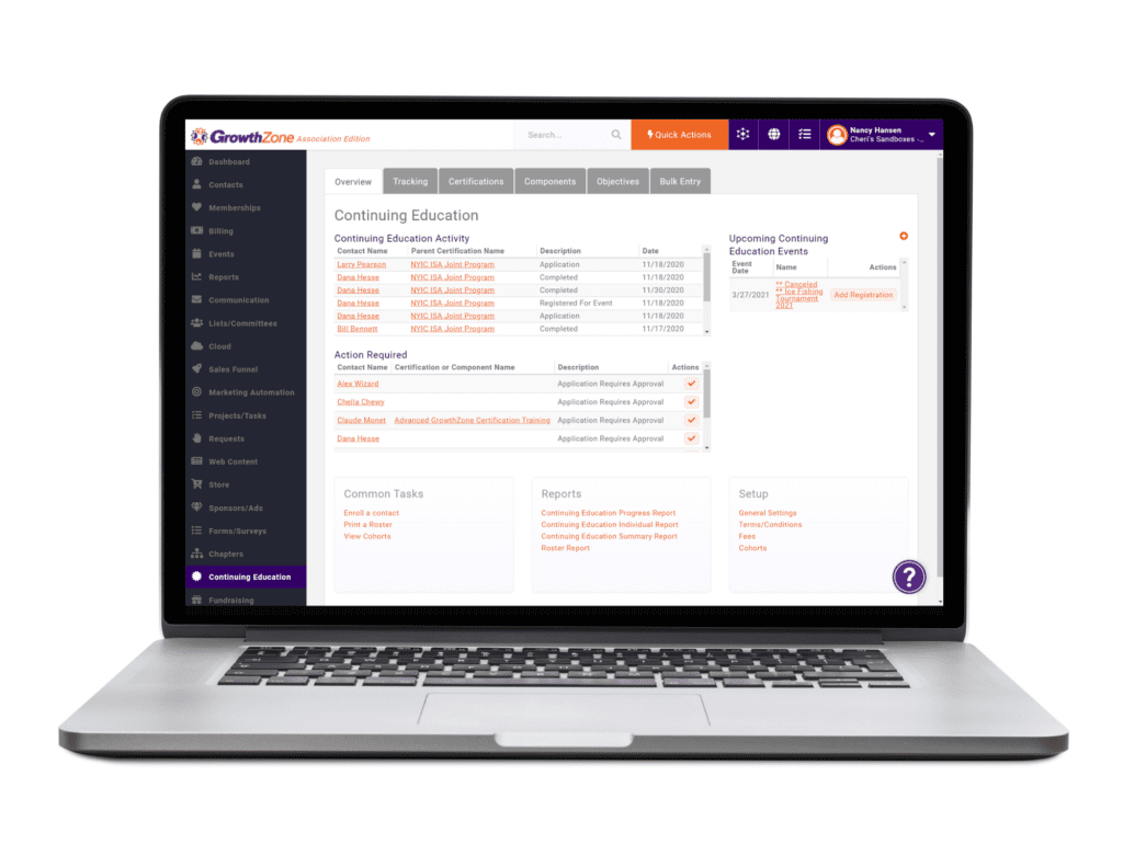 Continuing Education Tracking for Associations and Chambers